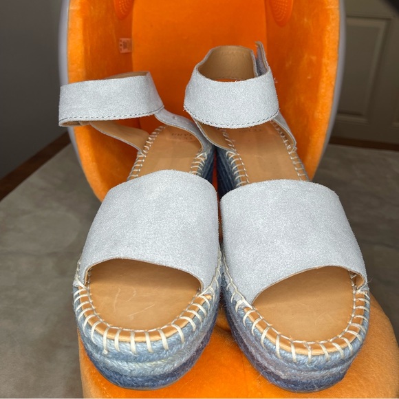 Frye | Shoes | Frye Co Amber Espadrille 3 Inch Wedge Ice Blue Size 75 ...